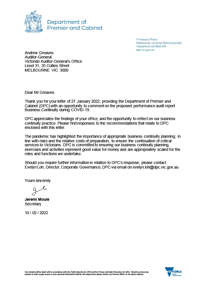 Business Continuity During COVID-19 | Victorian Auditor-General's Office