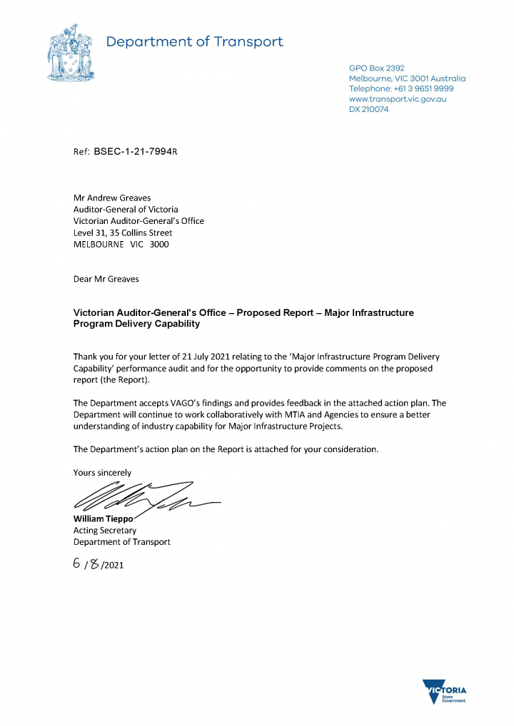 Major Infrastructure Program Delivery Capability | Victorian Auditor ...